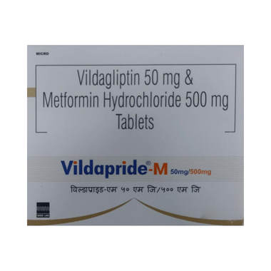 VILDApride M 500mg/50mg Tablet: View Uses, Side Effects, Price and ...