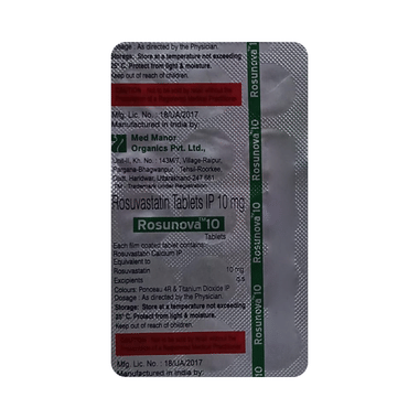 Buy Rosunova 10mg Tablet Online: View Uses, Side Effects, Price ...