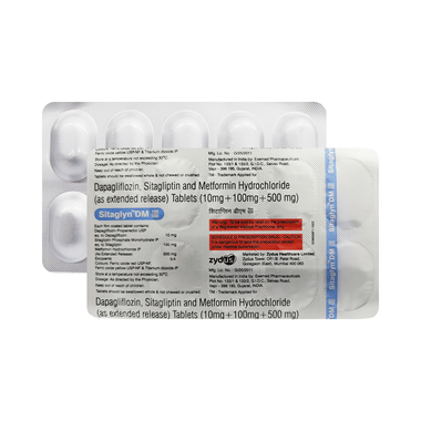 Buy Sitaglyn DM 10mg/500mg/100mg Tablet Online: View Uses, Side Effects ...