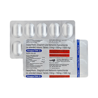 Buy Sitaglyn DM 10mg/1000mg/100mg Tablet Online: View Uses, Side ...