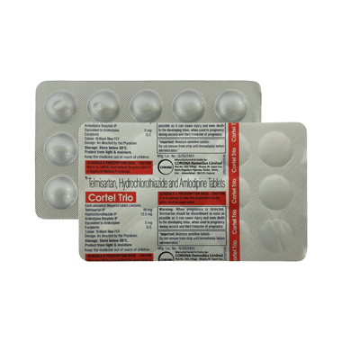 Buy Cortel Trio 40mg/5mg/12.5mg Tablet Online: View Uses, Side Effects ...