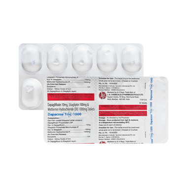 Buy Dapacose Trio 10mg/1000mg/100mg Tablet Online: View Uses, Side ...