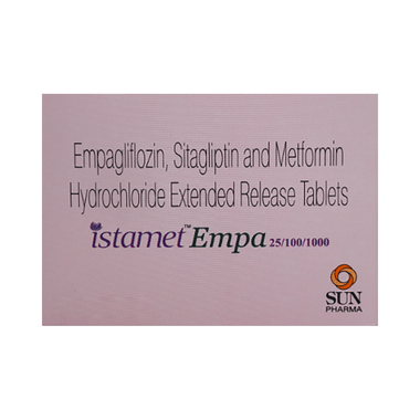 Buy Istamet Empa 25/100/1000 Tablet ER Online: View Uses, Side Effects ...