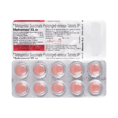 Buy Metromax-XL 50 Tablet Online: View Uses, Side Effects, Price ...
