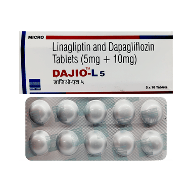 Dajio-L 5 Tablet: View Uses, Side Effects, Price and Substitutes | 1mg