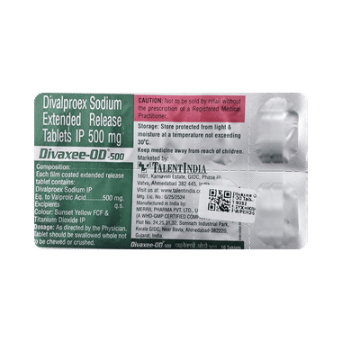 Buy Divaxee-OD 500 Tablet ER Online: View Uses, Side Effects, Price ...