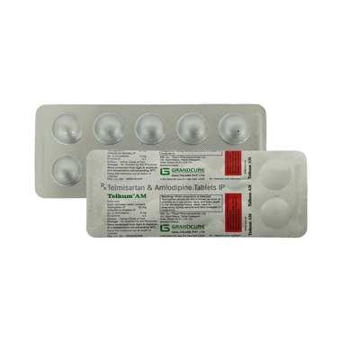 Buy Telkum AM 40mg/5mg Tablet Online: View Uses, Side Effects, Price ...
