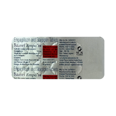 Buy Istavel Empa 10 Tablet Online: View Uses, Side Effects, Price ...