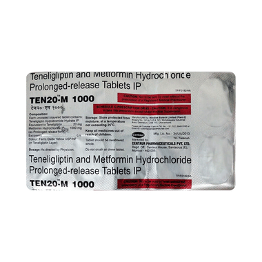 Buy Ten20 M 1000 Tablet PR Online: View Uses, Side Effects, Price ...