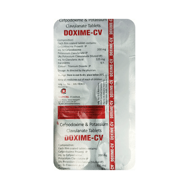 Doxime CV 200mg/125mg Tablet: View Uses, Side Effects, Price and ...