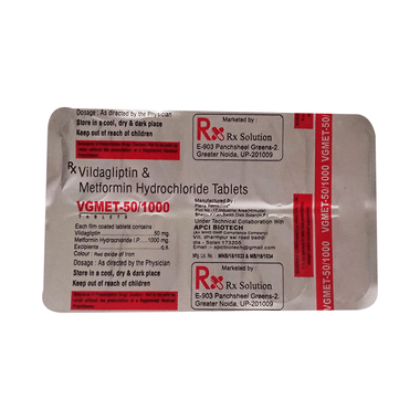 Buy Vgmet 50/1000 Tablet Online: View Uses, Side Effects, Price ...