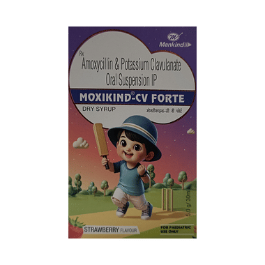 Buy Moxikind-CV Forte Dry Syrup Strawberry Online: View Uses, Side ...
