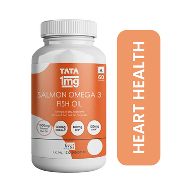 Combo Pack of Tata 1mg Salmon Omega 3 Fish Oil Capsule (60) & Tata 1mg ...
