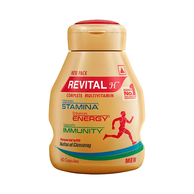 Revital H Men Multivitamin with Calcium, Zinc & Ginseng for Immunity ...