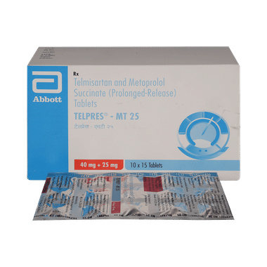 Buy Telmi Meto 40mg/25mg Tablet PR Online: View Uses, Side Effects ...