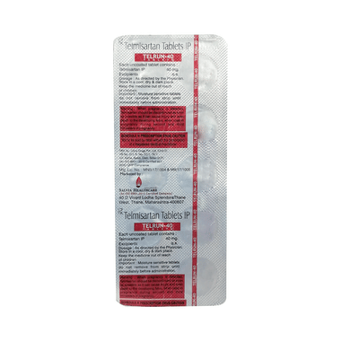 Buy Telrun 40 Tablet Online: View Uses, Side Effects, Price ...