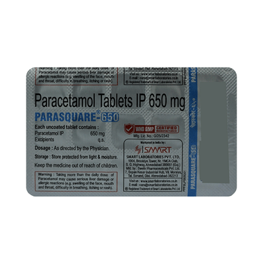 Buy Parasquare 650 Tablet Online: View Uses, Side Effects, Price ...