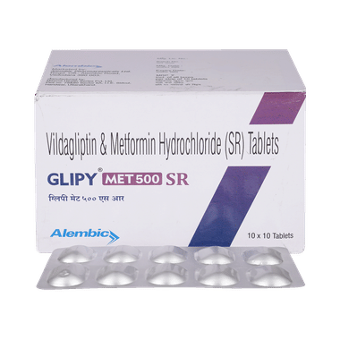 Buy Glipy Met 500 SR Tablet Online: View Uses, Side Effects, Price ...