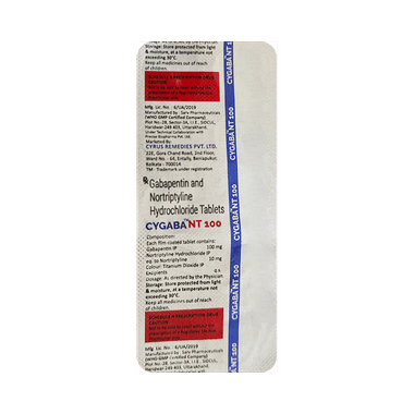 Buy Cygaba NT 100 Tablet Online: View Uses, Side Effects, Price ...