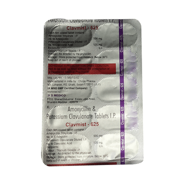 Buy Clavmist 625 Tablet Online: View Uses, Side Effects, Price ...