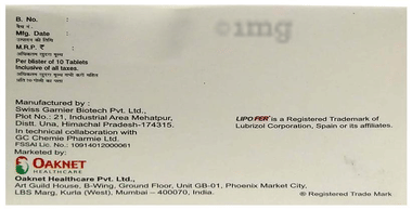 Jectocos Lipo Tablet: Buy strip of 10 tablets at best price in India | 1mg