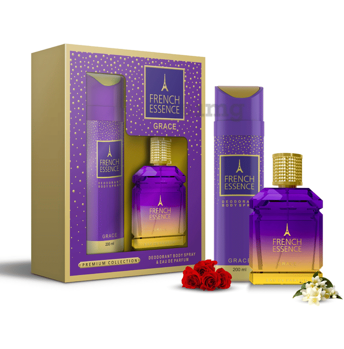 French Essence Grace Deodorant Body Spray 200ml & Perfume 60ml Gift Set ...