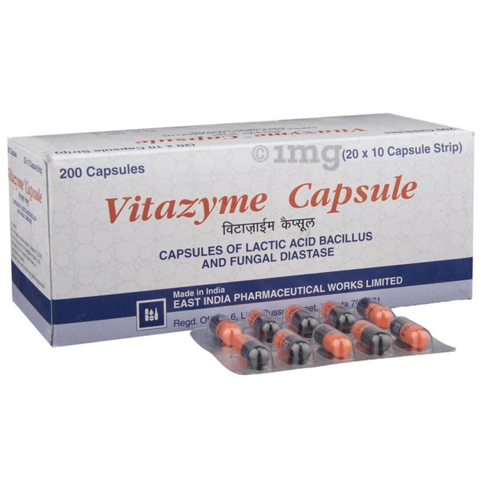 Vitazyme Capsule: Buy strip of 10 capsules at best price in India | 1mg