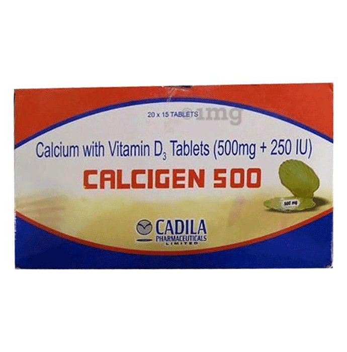 Calcigen 500 mg Tablet: Buy strip of 15 tablets at best price in India ...