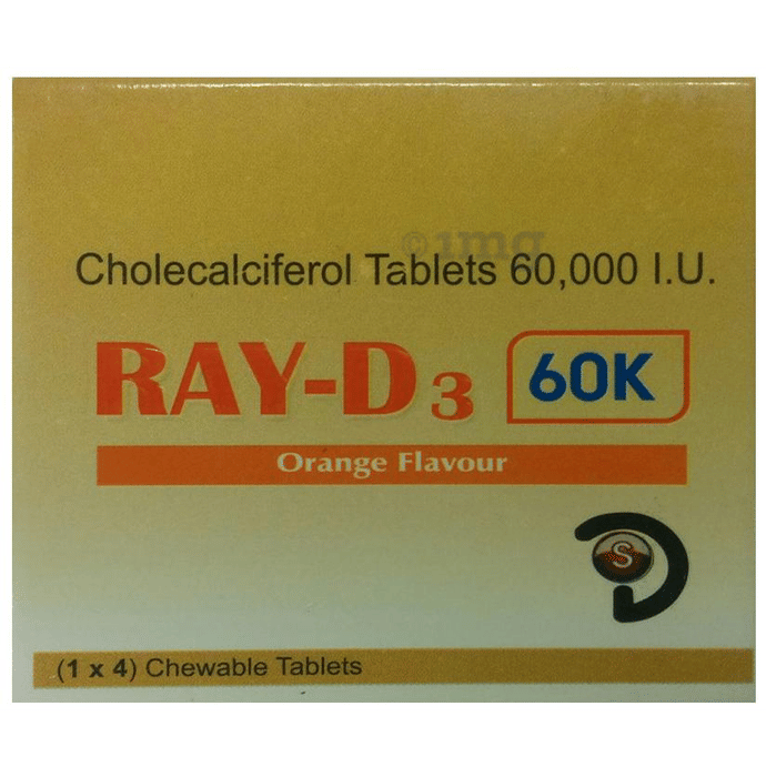 Ray-D3 60K Orange Tablet: Buy strip of 4 tablets at best price in India ...