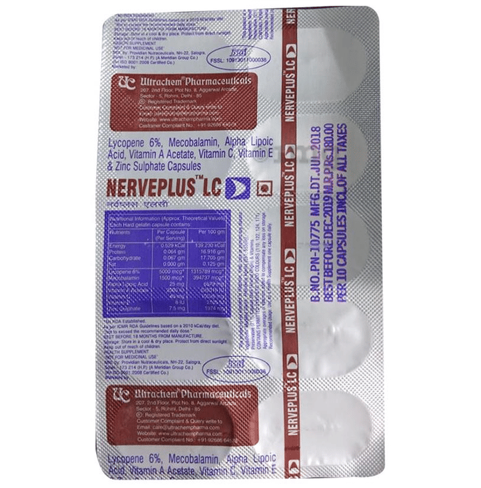 Nerveplus LC Capsule: Buy strip of 10 capsules at best price in India | 1mg