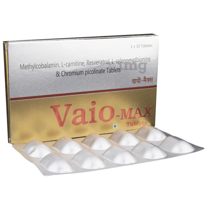 Vaio-Max Tablet: Buy strip of 10 tablets at best price in India | 1mg
