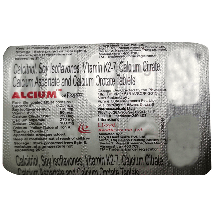 Alcium Tablet: Buy strip of 10 tablets at best price in India | 1mg