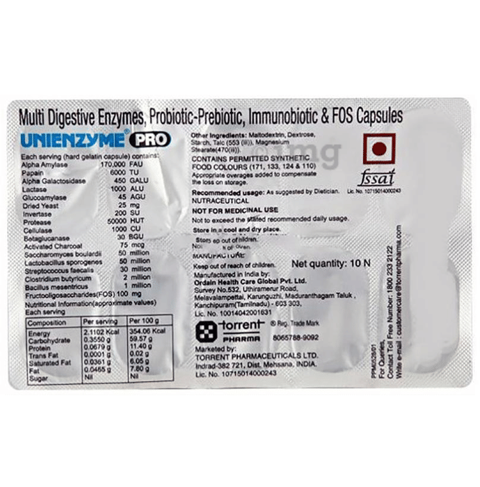 Unienzyme Pro Capsule: Buy strip of 10 capsules at best price in India ...