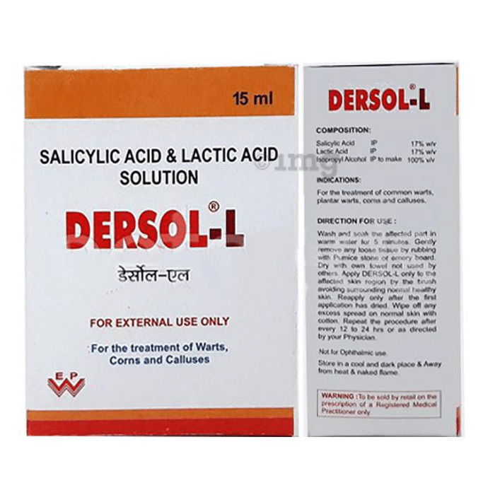 Dersol L Salicyclic Acid & Lactic Acid Solution: Buy bottle of 15 ml ...