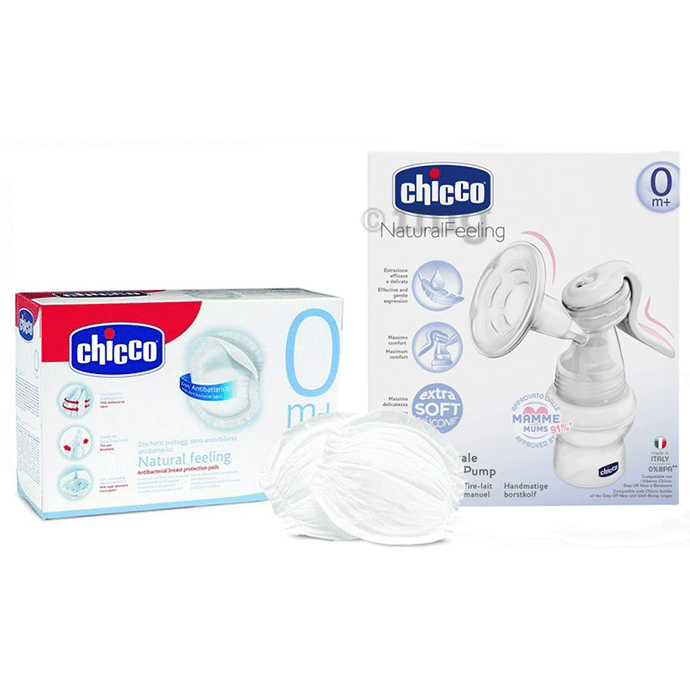 Chicco Combo Pack of Natural Feeling Manual Breast Pump and Natural ... Chicco Combo Pack of Natural Feeling Manual Breast Pump and Natural ...