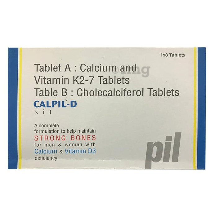 Calpil-D Kit: Buy strip of 8 tablets at best price in India | 1mg