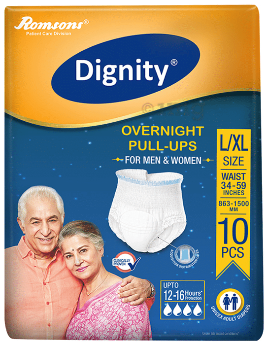 Dignity Overnight Pull Ups Adult Diaper L Xl Buy Packet Of 10 Diapers