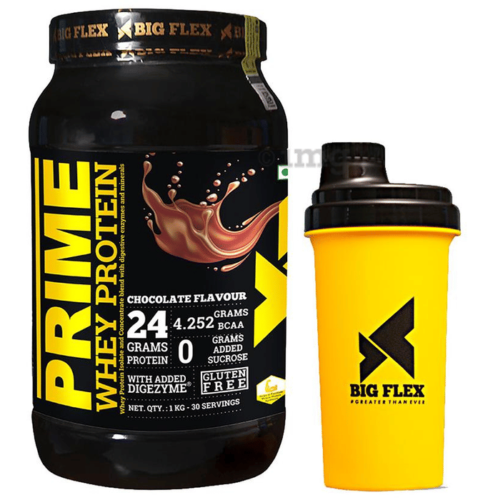 Big Flex Prime Whey Protein with 700ml Shaker Free Chocolate: Buy jar ...