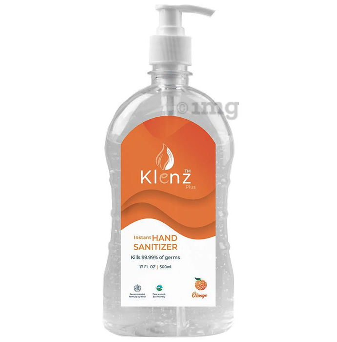 Klenz Plus Instant Hand Sanitizer Orange: Buy pump bottle of 500 ml ...