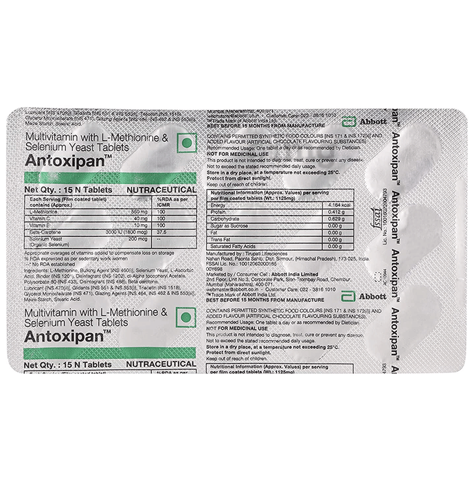 Antoxipan Tablet: Buy strip of 15 tablets at best price in India | 1mg