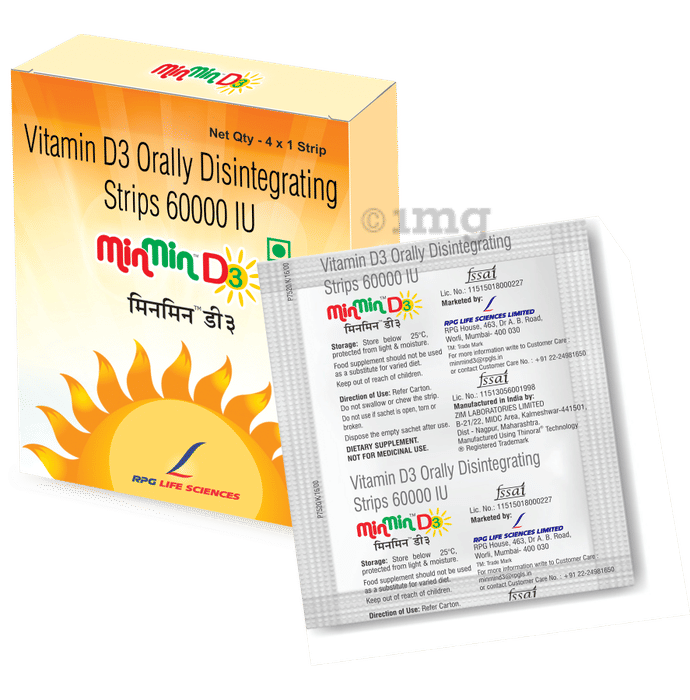Minmin D3 Sachet: Buy packet of 4 Sachets at best price in India | 1mg