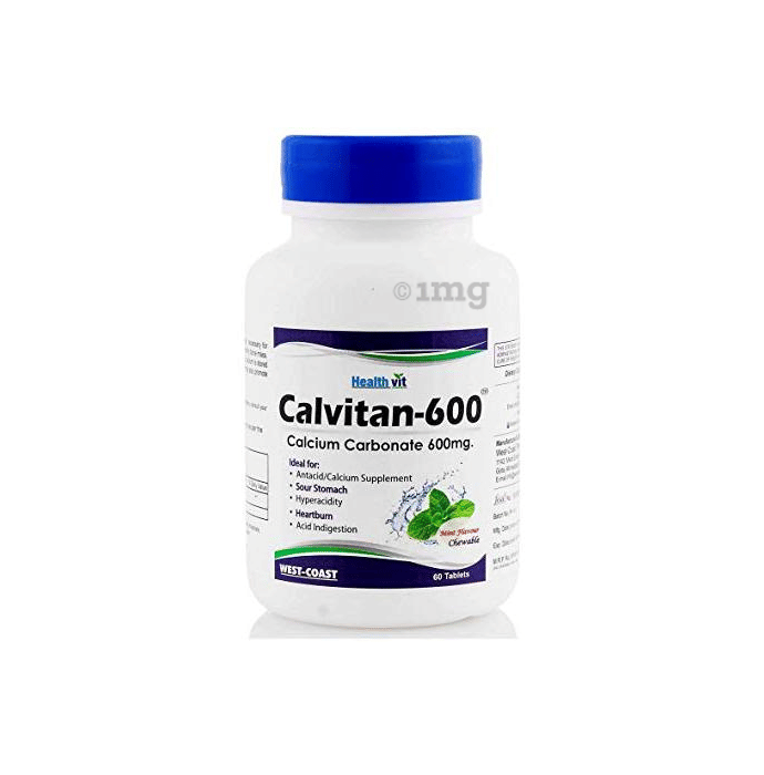 HealthVit Calvitan 600 Calcium 600mg Tablet: Buy bottle of 60 tablets ...
