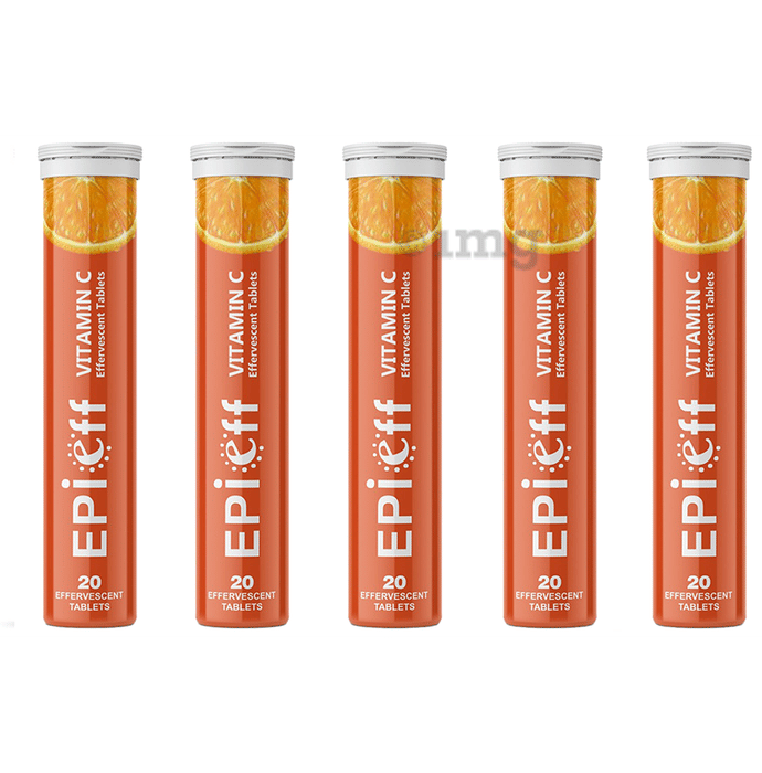 Epieff Vitamin C Effervescent Tablet (20 Each): Buy combo pack of 5 bottles at best price in ...