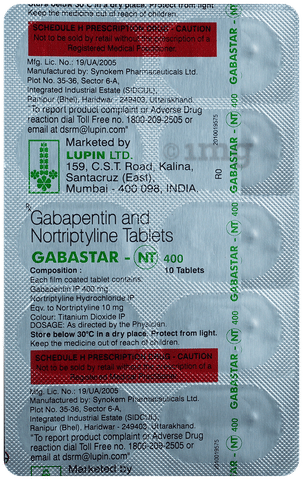 Buy gabaSTAR NT 400mg/10mg Tablet Online: View Uses, Side Effects ...