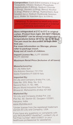 Buy Mounjaro 2.5mg KwikPen Online: View Uses, Side Effects, Price ...