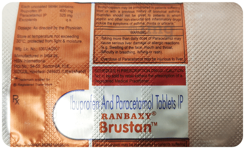 Buy Brustan 400mg/325mg Tablet Online: View Uses, Side Effects, Price ...