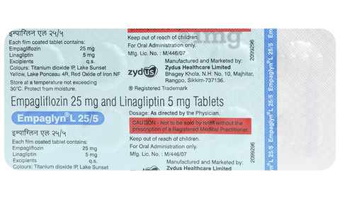 Buy EMpaglyn L 25/5 Tablet Online: View Uses, Side Effects, Price ...