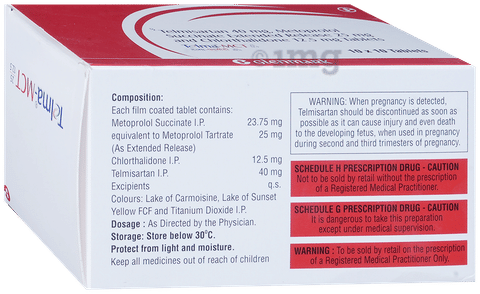 Buy Telma-MCT 25/12.5 Tablet ER Online: View Uses, Side Effects, Price ...