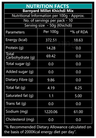 Nutrivise Xtreme Barnyard Millet Khichdi Mix: Buy packet of 500.0 gm ...