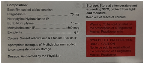 Buy Nervmax MNT 75mg/10mg/1500mcg Tablet Online: View Uses, Side ...